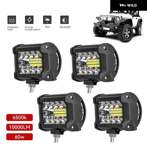 4X4 オフロード LED ライトバー ポッド 4インチ 60W 72W 12V 24V フォグ ドライビング LED 作業灯 自動車 ATV オートバイ バイク トラック カスタム パーツ アクセサリーHign-concerned Che...
