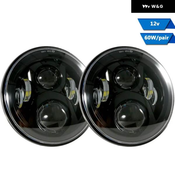 オフロード フロントLED ヘッドライト ライトNIVA UAZガスハマー ランドローバー ミアータNA MX5 7インチ ヘッドライト カスタム パーツ アクセサリーHign-concerned Chemical:NoneCertific...