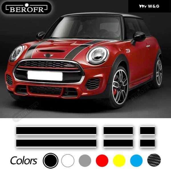 MINI COOPER F56 R56 F55 F57 R57 JCW アクセサリー カーフード ステッカー ボンネット ストライプ エンジン カバー バンド リアビニール デカール カスタム パーツ アクセサリーCategory:PVCT...
