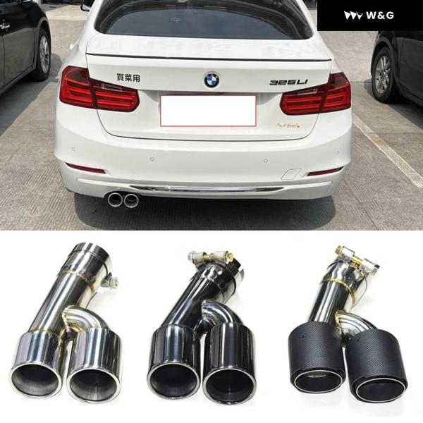 デュアルエキゾーストチップ BMW F30 F31 320I 318I 2013-2016 3シリーズ ステンレス マフラーチップ テール パイプ ノズル カスタム パーツ アクセサリーHign-concerned Chemical:Non...