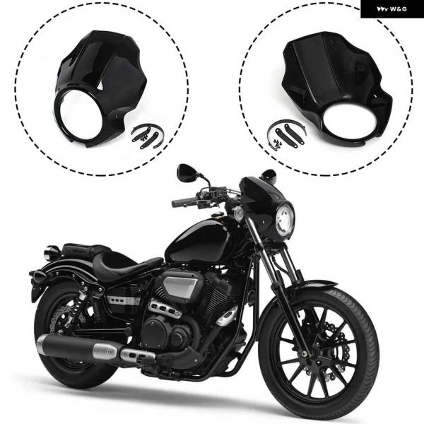 ヤマハ XVS 950 SPEC BOLT BOLT 950 2014-2023 オートバイ バイク ブラック フロント フェアリング ヘッドライト ウインドシールドカバー オートバイ バイク アクセサリー カスタム パーツ アクセサリーM...