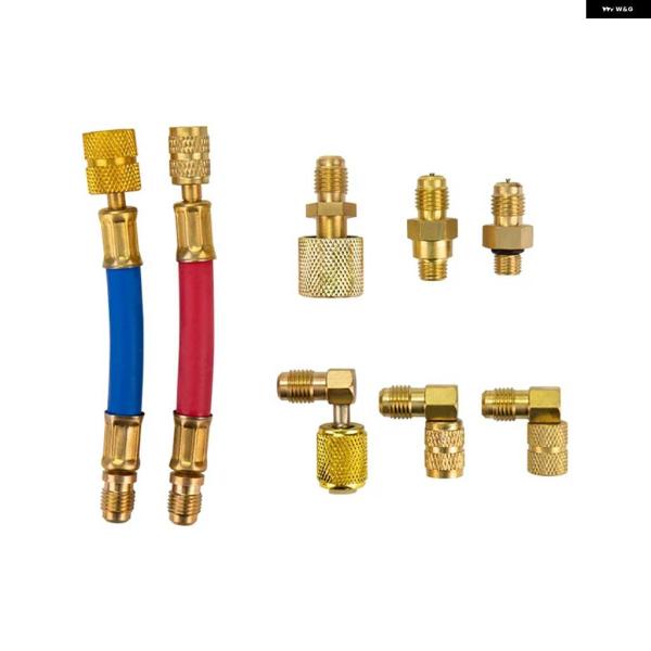 A/C エアコン マニホールド 変換真鍮 アダプター ホースセット R134A R12 カスタム パーツ アクセサリーHign-concerned Chemical:NoneSpecial Features:Refrigerant fitt...