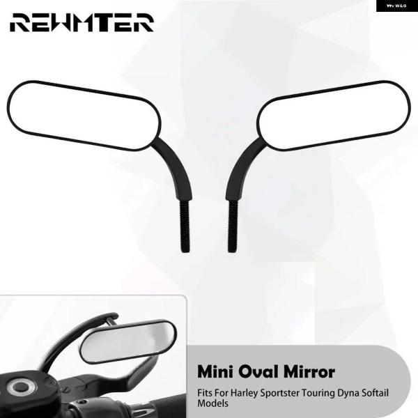 2X オートバイ オーバルバックミラー ブラックサイドミラー ハーレー ツーリング ロードキング グライド スポーツスター XL ダイナ ソフテイル ファットボーイ ブレイクアウト カスタム パーツ アクセサリーHign-concerned...