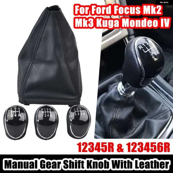 5/6速 マニュアル ギア シフト ノブ PUレザー付き フォード モンデオ IV MK4 S-MAX C-MAX クーガ トランジットコネクト カーアクセサリー カスタム パーツ アクセサリーHign-concerned Chemical...