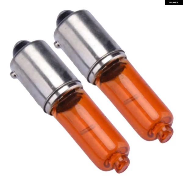 2個 12V 21W オートバイ バイク ミニ インジケーター ライト ランプ ハロゲン 電球 BA9S 口金 アンバー カスタム パーツ アクセサリーBattery Included:NoHign-concerned Chemical:N...