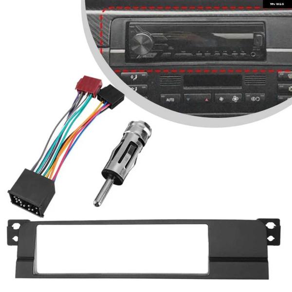 ブラック プラスチック BMW 3シリーズ E46 1998-2005 1DIN ラジオ フェイシア アダプター パネル 配線 ハーネス 付き BMW 3シリーズ E46 1998-2005 カスタム パーツ アクセサリーHign-conc...