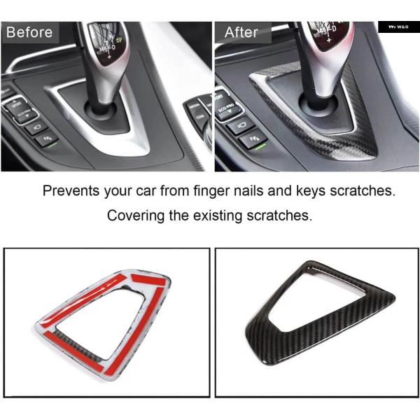 カーボンテクスチャABS ギア シフト ノブ パネル カバー トリム フレーム BMW 1 2 3 4シリーズF20 F21 F22 F23 F30 F31 F32 F36 F34 F35 カスタム パーツ アクセサリーHigh-conce...