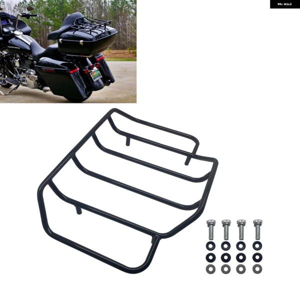 ブラック ツアーパック ラゲッジラック トランク リッド トップ マウント ブラケット ハーレー ツーリング ロードキング ストリートグライド クラシック 1984年以降 カスタム パーツ アクセサリーHigh-concerned chem...