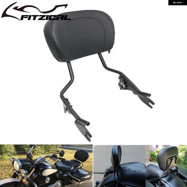 オートバイ ブラックパッセンジャーバックレスト シーシーバー ハーレー ツーリングストリートグライド ロードキング エレクトラグライド スタンダード09年以降 カスタム パーツ アクセサリーHigh-concerned chemical:N...