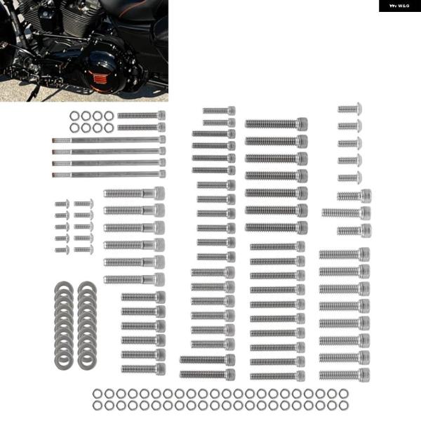 ステンレス オートバイ エンジン スクリューボルトキット セット ハーレー ツーリング 2007-2016 ロードキング エレクトラ ストリートグライド ウルトラ クラシック FLHTCU カスタム パーツ アクセサリーHigh-conce...