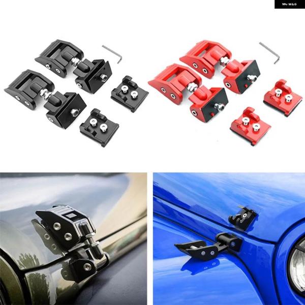 2個車用 エンジン フードラッチロックキャッチカバー キット ジープ ラングラー JK 2007-2018 JL JLU グラディエーター JT 2018-2021 オートアクセサリー カスタム パーツ アクセサリーHigh-concern...