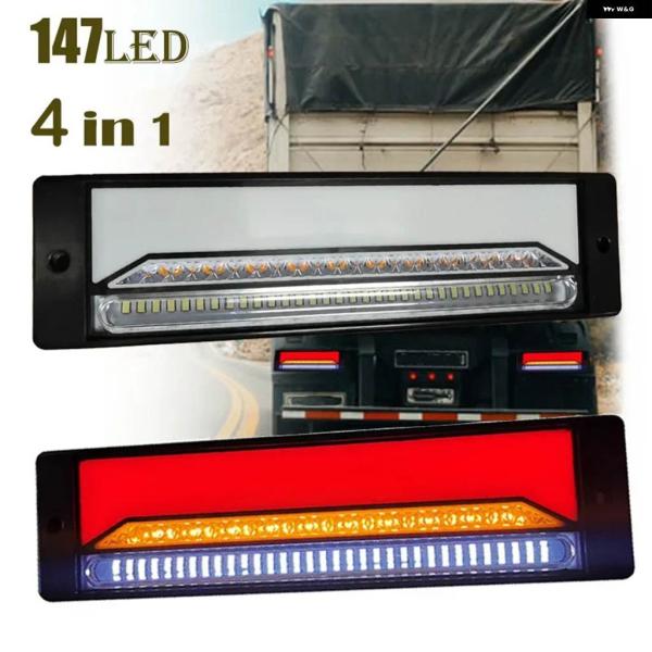 防水 LEDトレーラー トラック ブレーキライト 4IN1ネオンハローリングテールブレーキストップウィンカーシーケンシャルフローティングシグナルライトランプ カスタム パーツ アクセサリーHigh-concerned chemical:No...