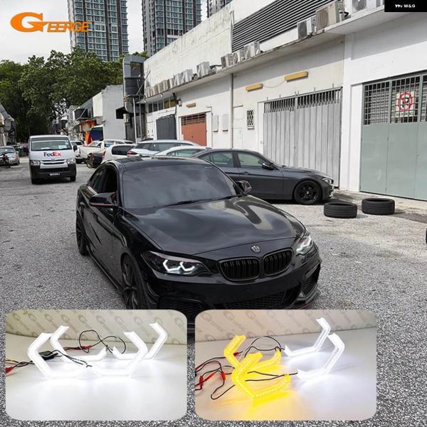 BMW 2シリーズ F22 F23 F87 M2 2012 2013 - 2016 スーパーA/Wスイッチバックアクリルコンセプト M4 アイコニック スタイル LED エンジェルアイズ キット カスタム パーツ アクセサリーHigh-co...