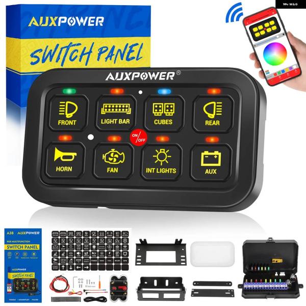 汎用 6/8ギャングスイッチ パネル RGBライトオンオフ 制御 電子電源リレーLEDバックライト SUVキャンパーRV マリンDIY用 カスタム パーツ アクセサリーHigh-concerned chemical:NoneSpecial ...