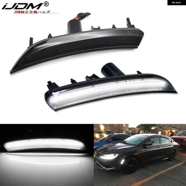 クライスラー 200 T10用2点 アンバー 色 フロントサイドマーカーランプ OEM パーキング ライト/ ウインカーライト 12V 68206449AA 2015-2017 カスタム パーツ アクセサリーHigh-concerned c...