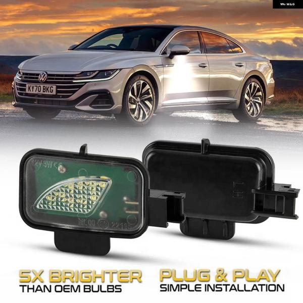 VW パサート B8 3G2 VANRIANT ALLTRACK 3G5 ARTEON 3H7用スーパーホワイトCANBUS LED LED アンダーミラー ランプ パドルライト2点 カスタム パーツ アクセサリーFor Vehicle B...