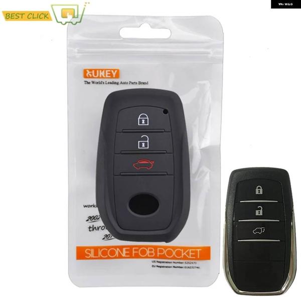 トヨタ ハイランダーランドクルーザー リーズ86 HILUX INNOVA FORTUNER RAV4 カムリ プラド シェル用3 ボタン シリコンカーキーカバー ケース カスタム パーツ アクセサリーBrand Name:XUKEYOri...