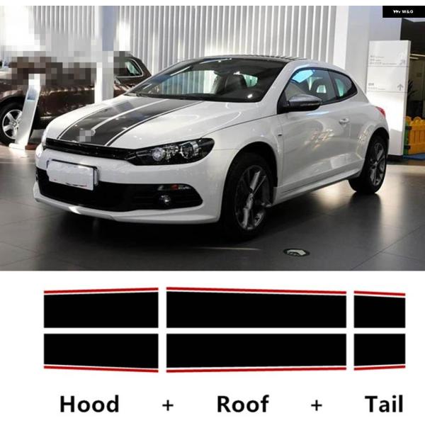 フォルクスワーゲン シロッコ GTS スタイリング ボンネット ルーフ テール デカール ステッカー 車体 装飾 ビニール ステッカー カスタム パーツ アクセサリーHigh-concerned chemical:NoneCategory:...