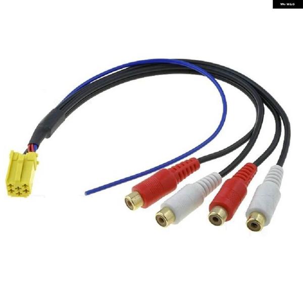 ミニ6ピンISO アダプター AUX LINEOUT4チンチカベルVW ゴルフ 用スコダ用VDO アウディ 用 フォード 用RCAプラグ4 カスタム パーツ アクセサリーHigh-concerned chemical:NoneSpecial...