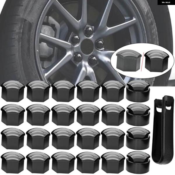 24個 グレー ブラック ホイールナット ボルト タイヤスクリューキャップ 防水カバー ツール 17MM 日産 フィアット マツダ スバル アウディ カスタム パーツ アクセサリーItem Weight:0.05kgItem Height:...
