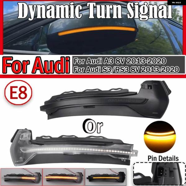 AUDI A3 8V S3 RS3 LED ダイナミックウィンカーライト シーケンシャルサイドミラーインジケーターウィンカー 2013 - 18 カスタム パーツ アクセサリーHigh-concerned chemical:NoneFor ...