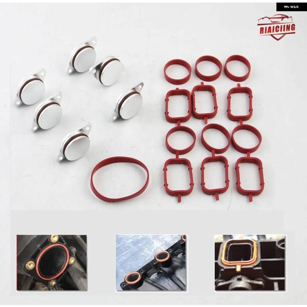 6個 22/33MM OEMデザイン BMW 320D スワールフラップ ブランキングプレート シール インテークマニホールドガスケット 6シリンダー カスタム パーツ アクセサリーPlacement on Vehicle:Swirl Fl...