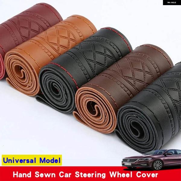 DIY ステアリングホイールカバー 滑り止めエンボスレザー カー 編み込みケース 直径37/38CM モデル カスタム パーツ アクセサリーHigh-concerned chemical:NoneSize:26*15*6Special Fe...
