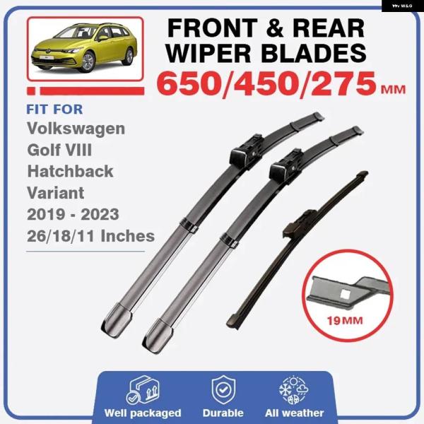 ワイパー ブレード フォルクスワーゲン VW ゴルフ 8 VIII ハッチバック ヴァリアント 2019 - 2023 R ライン GTI フロント リア ウインドシールド スクリーン カスタム パーツ アクセサリーHigh-concern...