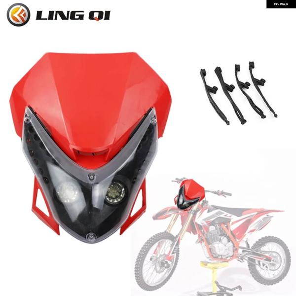 モトクロス PP プラスチック ヘッドライト ほぼ バイク LED ダート バイク ヘッドランプ ゴム製ストラップ カスタム パーツ アクセサリーHigh-concerned chemical:NoneLight Source:LEDCol...