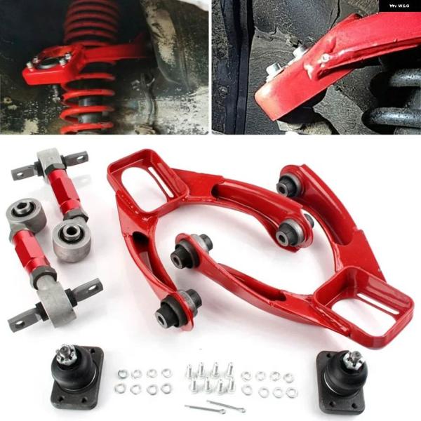 フロントアッパー コントロール アーム チューブ キャンバーキット 96-00 ホンダ シビック EK キャンバーキット 左 右 リアキャンバーアーム レッド カスタム パーツ アクセサリーHigh-concerned chemical:N...