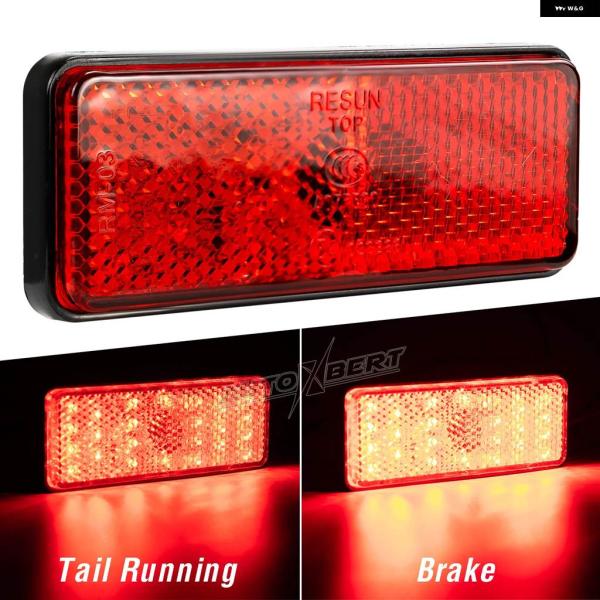 レッド テールブレーキ 24LED ライト バイク バイク ストップ フォグランプ ボルト 12V トラック テールランプ キャラバン ATV オフロード ライト カスタム パーツ アクセサリーBattery Included:NoHigh...