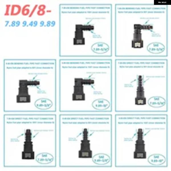 燃料ラインクイックコネクタ プラスチック ホースジョイントカプラ ID6/8 7.89/9.49/9.89 リリースガス オイル パイプ 接続 ツール カスタム パーツ アクセサリーHigh-concerned chemical:NoneP...