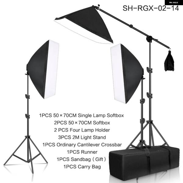 SH フォトスタジオ ソフト ボックス ライトキット 写真機材 ランプ ホルダー 4個 連続ライト システム E27 電球 カスタム パーツ アクセサリーHigh-concerned chemical:NoneWeight:6Materia...