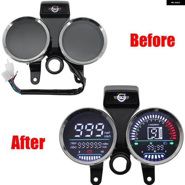 スズキ GN 125 LED デジタル RPM オドメーター スピード メーター ゲージ 防水 バイク スピード メーター ダッシュボード ブラケット カスタム パーツ アクセサリーModel Name:1088Brand Name:ZMF...