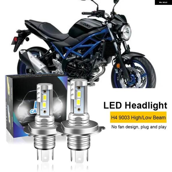 スズキ SV650 H4 9003 HS1 バイク LED ヘッドライト バルブ ハイ/ロービーム 12000LM 6000K CANバス 2個 カスタム パーツ アクセサリーHigh-concerned chemical:NoneLigh...