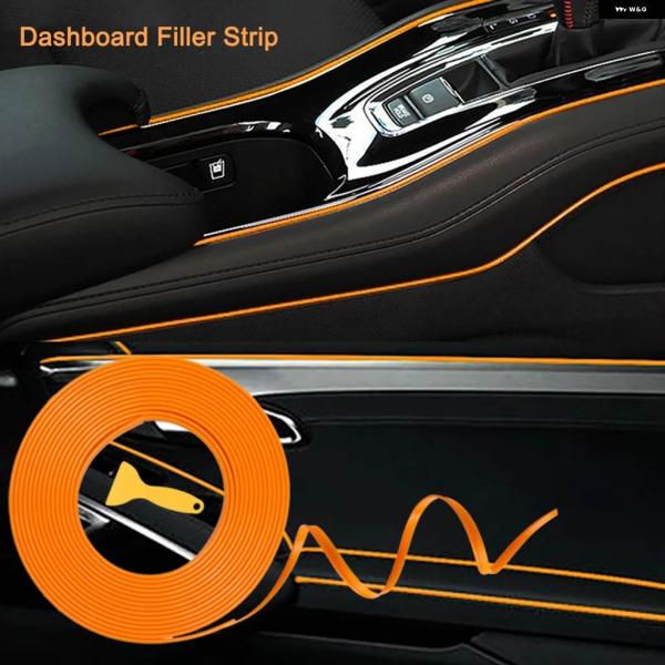 オレンジ色 ストリップ自動 ダッシュボード フィラー ストリップセンター コンソール エッジ インテリア ラインストリップ車両 トリム カスタム パーツ アクセサリーHigh-concerned chemical:NoneItem Weig...