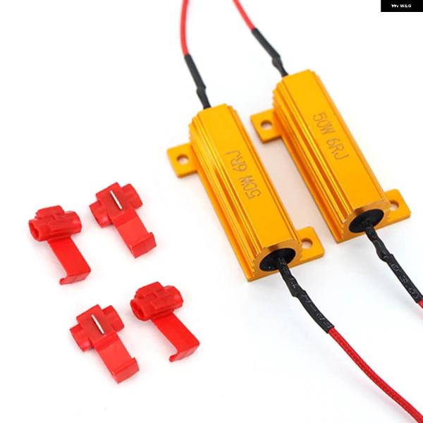 6オーム 50W 負荷抵抗器 CANBUS 点滅防止デコーダー デイタイム ランニングライト LED バルブ リバースライト ウィンカー フォグランプ カスタム パーツ アクセサリーHigh-concerned chemical:NoneO...