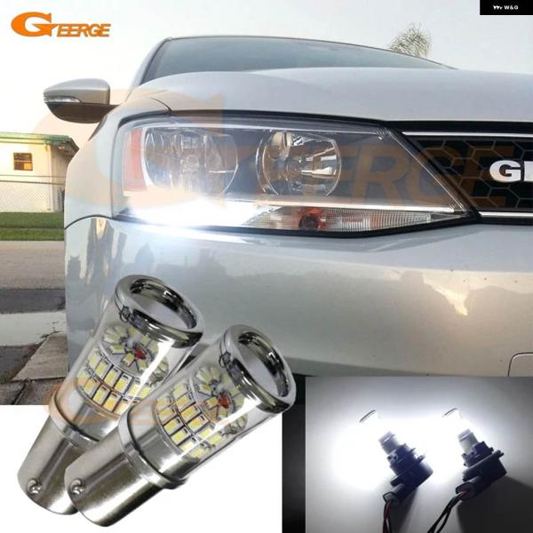 フォルクスワーゲン VW ジェッタ サジター A6 MK6 IV 162 163 ウルトラホワイト リフレクター 1156 BA15S LED バルブ デイタイム DRL ライト カスタム パーツ アクセサリーHigh-concerned ...