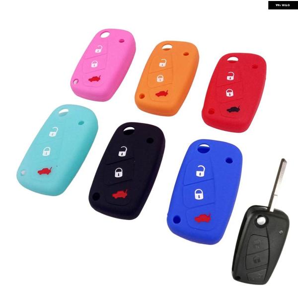 3 ボタン フリップ シリコン キー カバー FOB ケース フィアット パンダ アイデア STILO プント ドゥカート ブラボー 500 ドブロ グランデ ミニバス プロテクター カスタム パーツ アクセサリーHigh-concerne...
