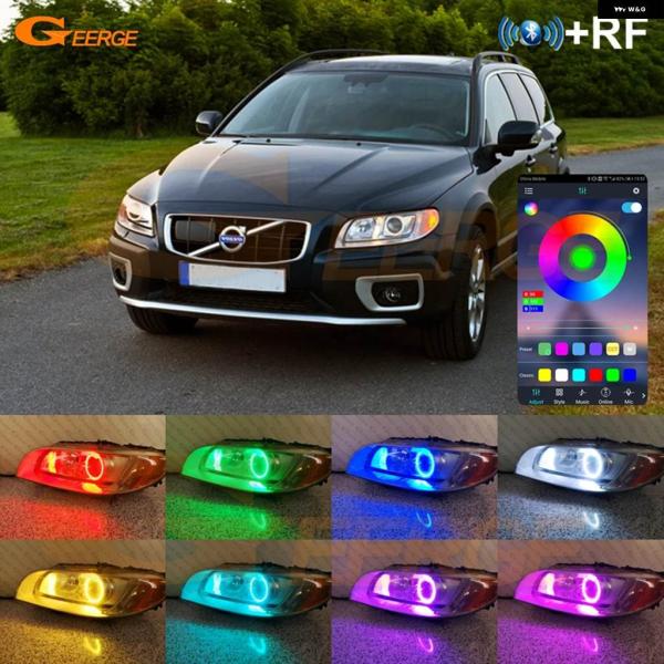 ボルボ XC70 II 2007-2016 キセノン ヘッドライト BTアプリ RFリモート コントロール マルチカラー RGB LED エンジェルアイキット デイライト カスタム パーツ アクセサリーHigh-concerned chem...