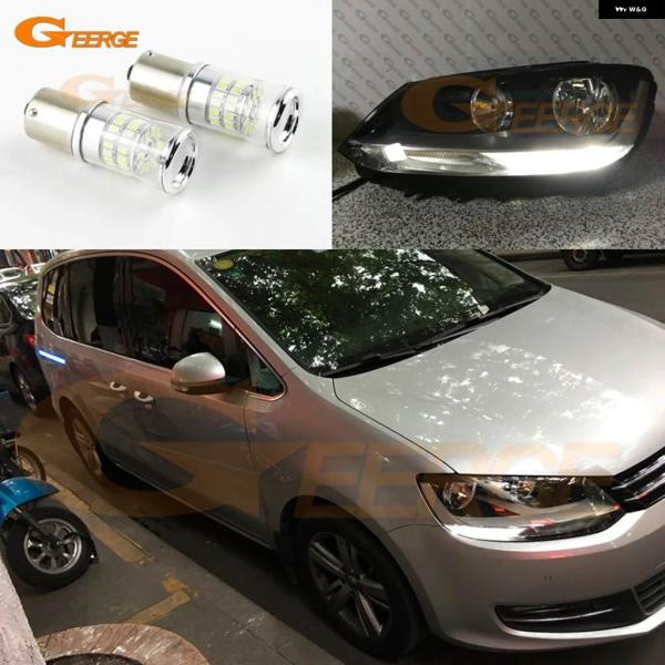 フォルクスワーゲン VW シャラン 7N 2011-2019 ハロゲン ヘッドライト ウルトラホワイト 1156 BA15S LED バルブ デイタイム DRL ライト カスタム パーツ アクセサリーHigh-concerned chemi...