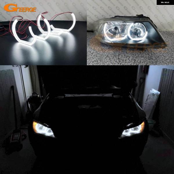 BMW 3シリーズ E90 E91 2005 - 08 LCI前期 ヘッドライト ウルトラDTM M4 スタイル LEDエンジェルアイ ハローリング デイライト カスタム パーツ アクセサリーHigh-concerned chemical:...