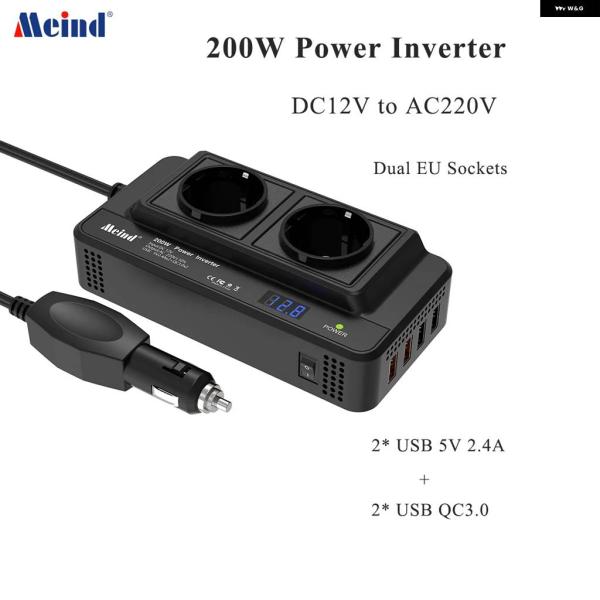 MEIND 200W カーインバーター 12V220V パワーインバーターカー カスタム パーツ アクセサリーVoltage:50V AC / 75V DC and aboveHigh-concerned chemical:NoneSock...