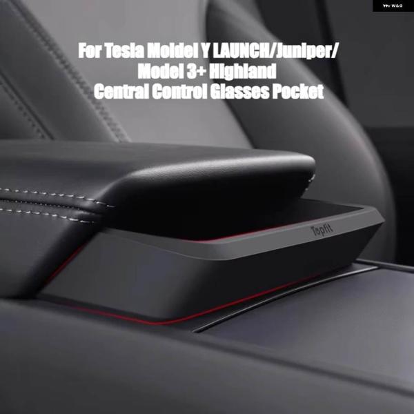 テスラ モデルY ローンチ/ジュニパー/モデル3+ ハイランド セントラル コントロール メガネ ポケット 収納 ボックス アームレスト キー サングラス バッグ ケース カスタム パーツ アクセサリーHigh-concerned chem...