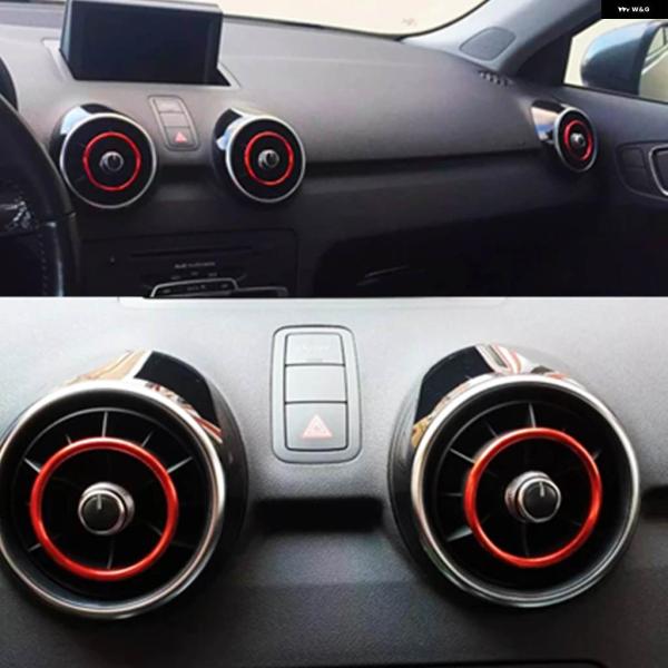 4個 アルミ エア アウトレット ステッカー / パネル エア アウトレット デコレーションリング アウディ A1 S1 8X 2010 2011 2012 - 2018 カスタム パーツ アクセサリーHigh-concerned chem...