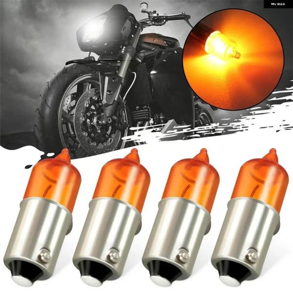 4個 オートバイ ミニ インジケーター 電球 LED ライト BA9S 口金 アンバー ウィンカーランプ 12V 23W ホンダ BMW カスタム パーツ アクセサリーBattery Included:NoHigh-concerned ch...