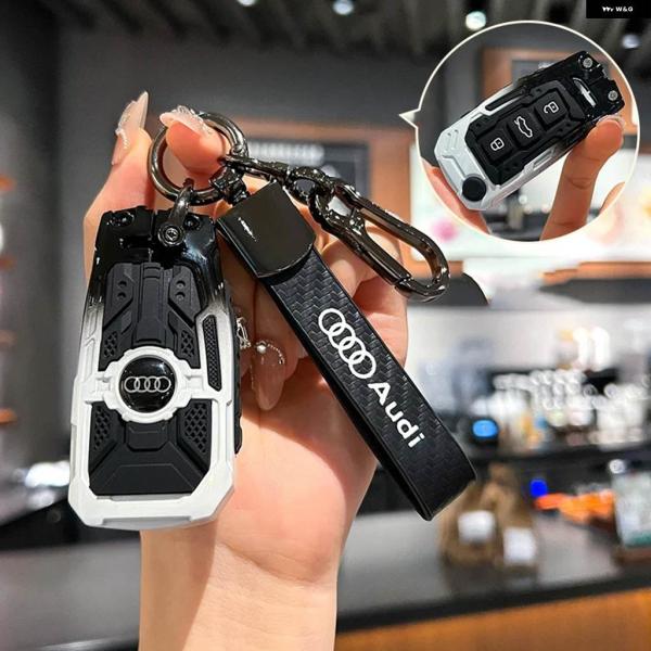 LY 車グラデーションキーケースカバー シェル アウディ C5 C6 R8 A1 A3 A4 A5 A6 A7 Q3 Q5 Q7 S6 B6 B7 B8 8P 8V 8L TT RS RS3 S3 SLINE カスタム パーツ アクセサリー...