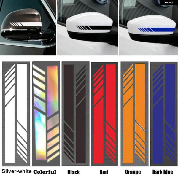 2PCS 車用 ステッカー 色 あせしない ファッションカラーストライプ カー ステッカー レーシングストリップ サイド 装飾 デカール カスタム パーツ アクセサリーHigh-concerned chemical:NoneSticker ...
