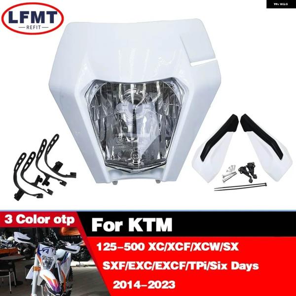 KTM 125 150 250 300 XC XCF XCW SX SXF EXC EXCF TPI 6 DAYS 2014-2023用 バイク ヘッドランプ シェード ハンドガード キット カスタム パーツ アクセサリーProtectiv...