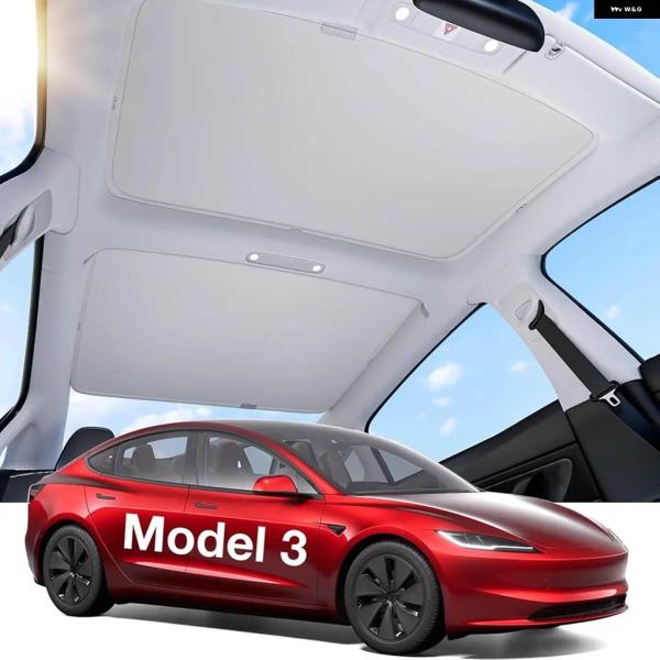 テスラ モデル3 2017-2025 サンシェード ルーフ たるまない ナノアイスクリスタルコーティング 第3世代断熱ガラスルーフ サンシェード モデルY カスタム パーツ アクセサリーProduct application scenari...